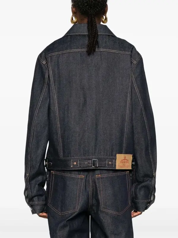 Prada Denim Jacket With Button Detail
