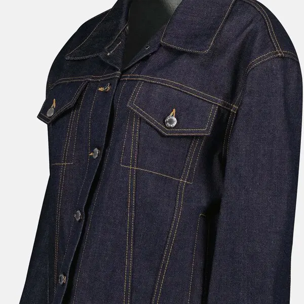 Prada Denim Jacket With Button Detail