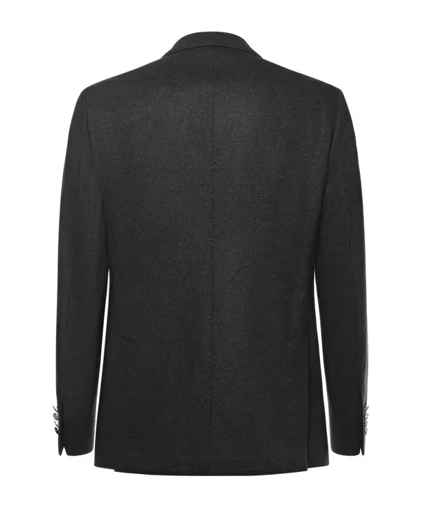Eleventy Double-breasted Jacket With Lapel Collar - Black