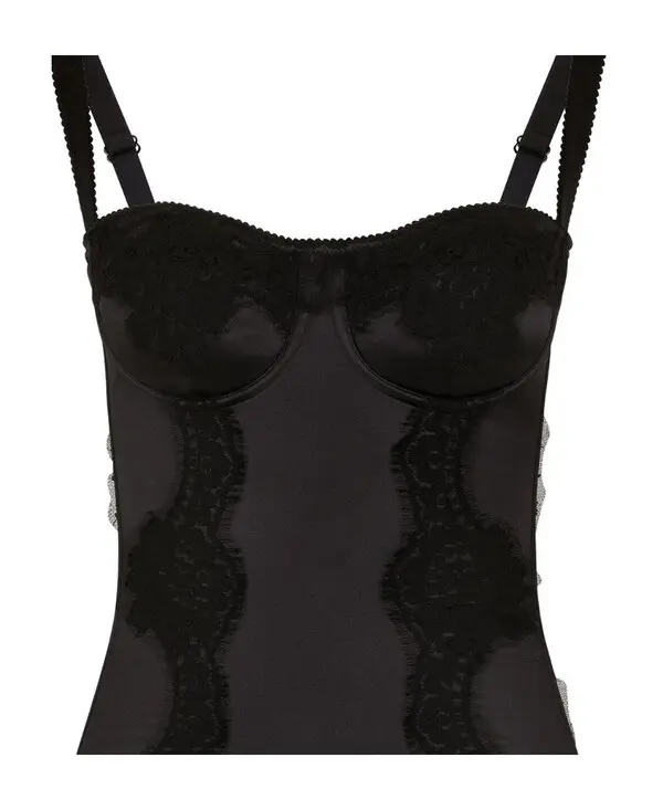 Dolce & Gabbana Lace Balconette Bodysuit - Black
