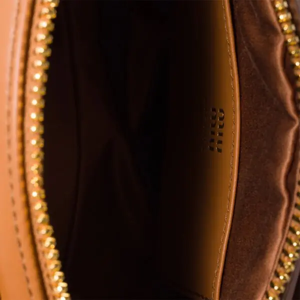 Miu Miu Beau Leather Handheld Bag - Cognac