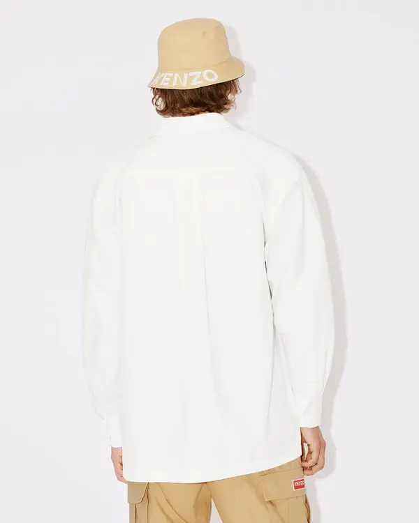 Kenzo Boke Flower Embroidered Buttoned Shirt - White
