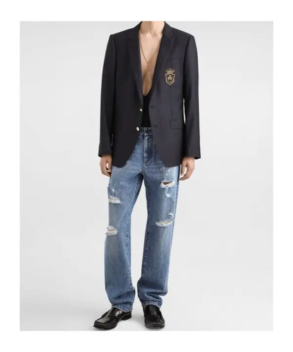 Dolce & Gabbana Dolce Gabbana Heraldic Patch Single-breasted Jacket