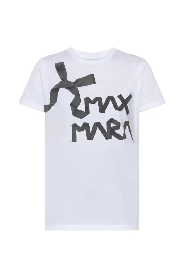 Max Mara Logo Printed Crewneck T-shirt - White