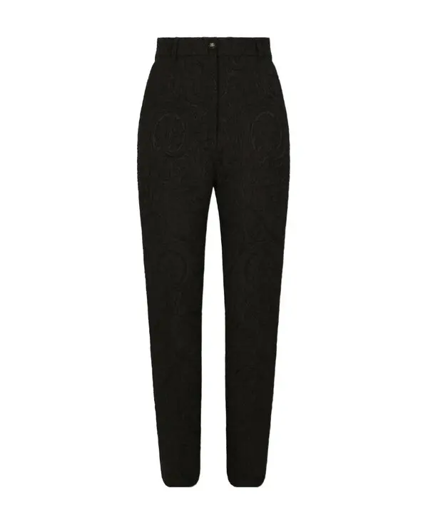 Dolce & Gabbana High-waisted Jacquard Straight Leg Pants