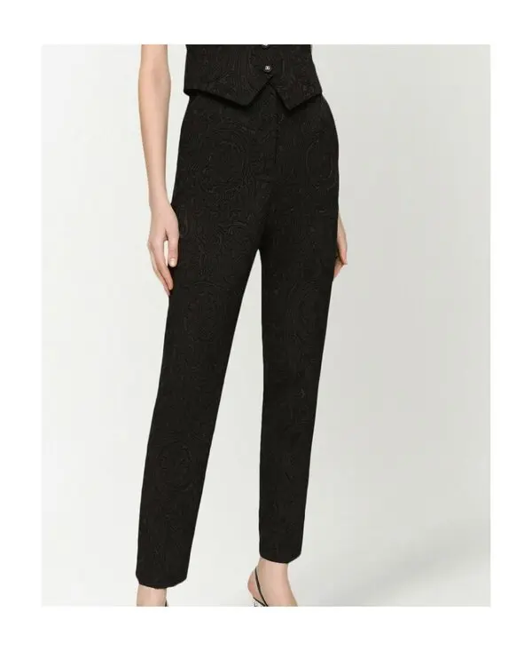 Dolce & Gabbana High-waisted Jacquard Straight Leg Pants