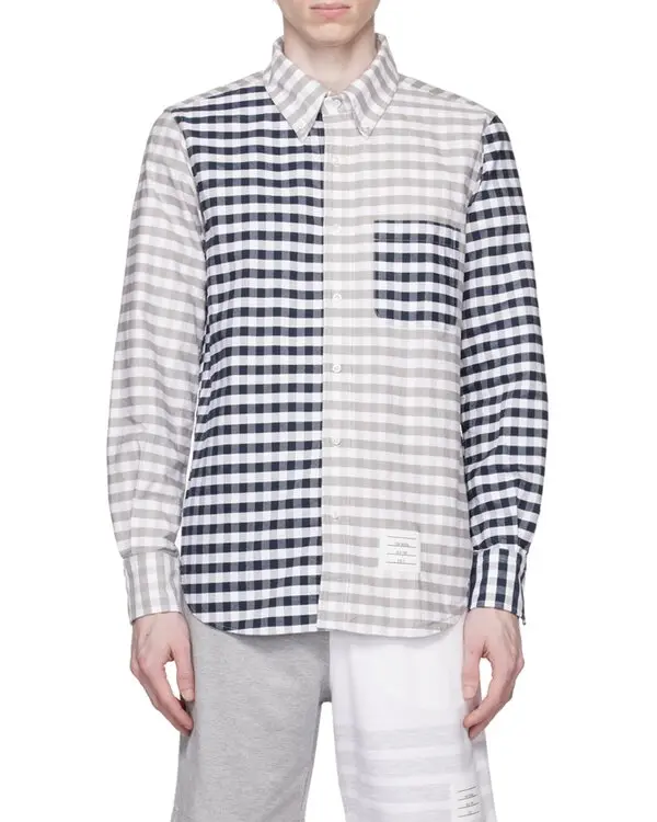 Thom Browne Panelled Gingham Cotton Shirt