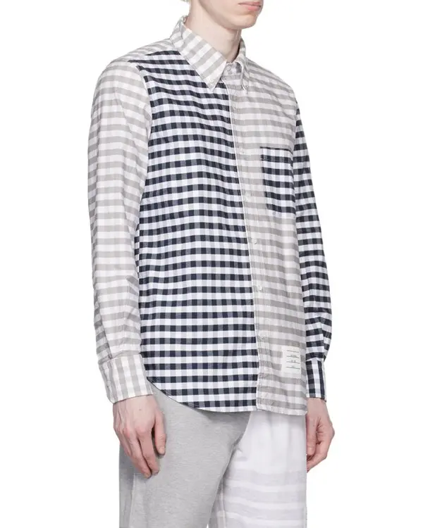 Thom Browne Panelled Gingham Cotton Shirt