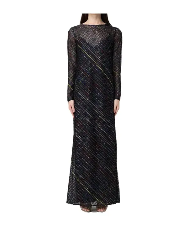 Missoni Long Sleeve Sequin Embellished Maxi Dress