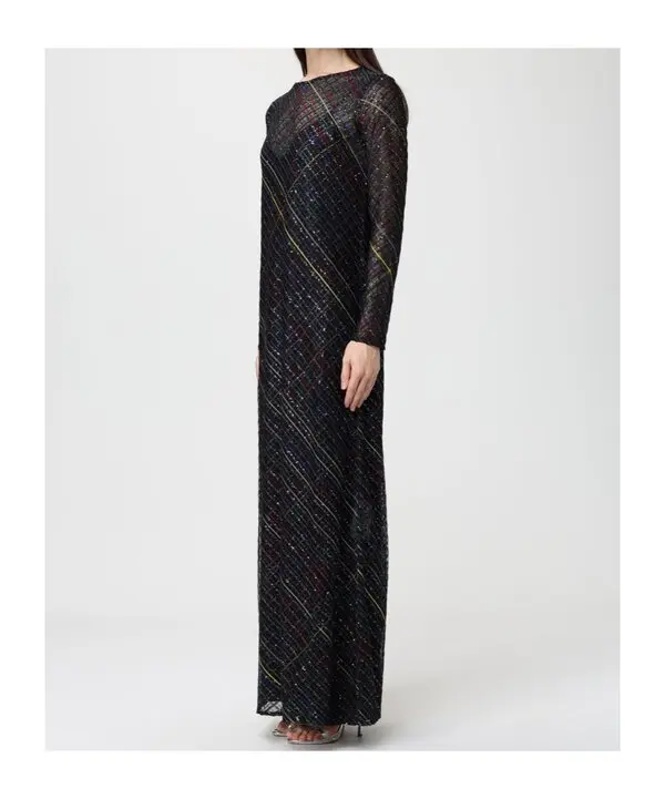 Missoni Long Sleeve Sequin Embellished Maxi Dress