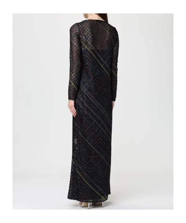 Missoni Long Sleeve Sequin Embellished Maxi Dress