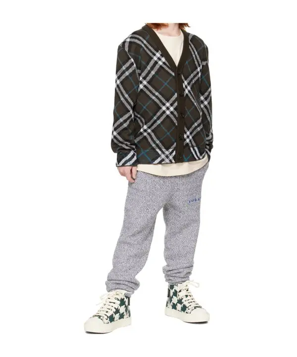 Burberry Checked Jacquard Cardigan - Black