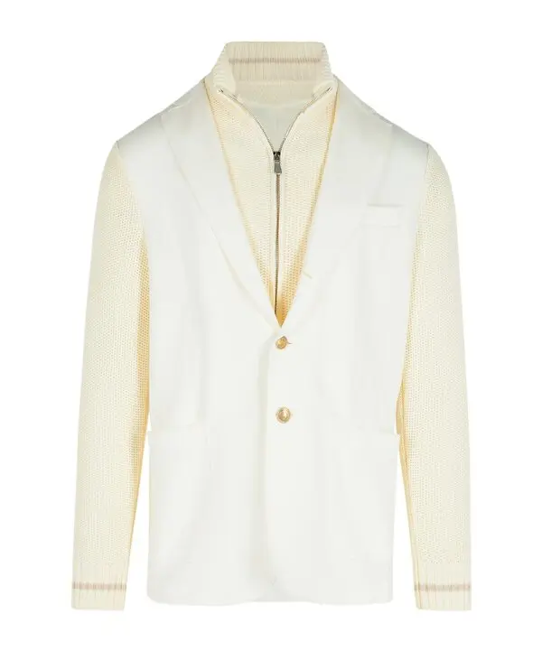 Eleventy Long-sleeved Knitted Cardigan - White