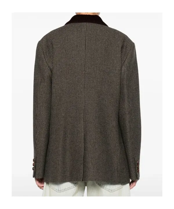 BLAZÉ MILANO Double-breasted Houndstooth Blazer - Black