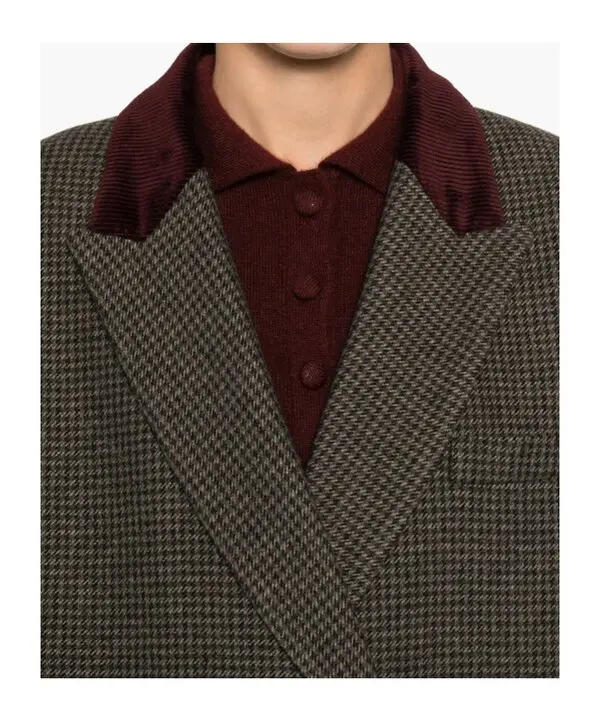 BLAZÉ MILANO Double-breasted Houndstooth Blazer - Black