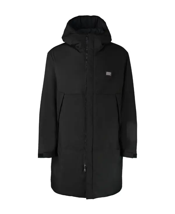Dolce & Gabbana Logo Plaque Hooded Parka - Black