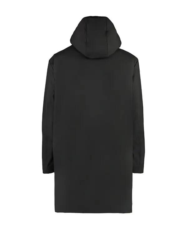 Dolce & Gabbana Logo Plaque Hooded Parka - Black