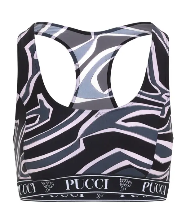 Emilio Pucci Printed Cropped Top - Black Pink