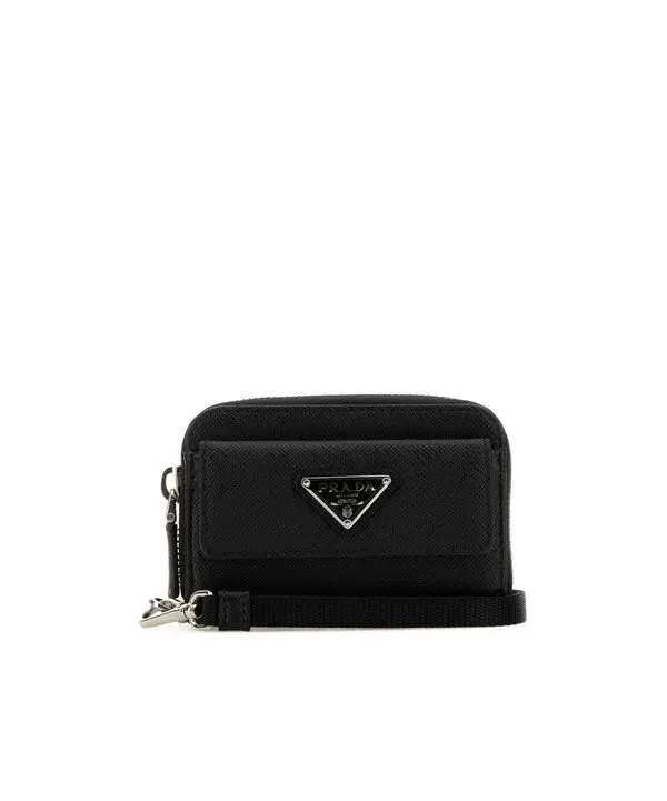 Prada Triangle-logo Zipped Wallet - Black