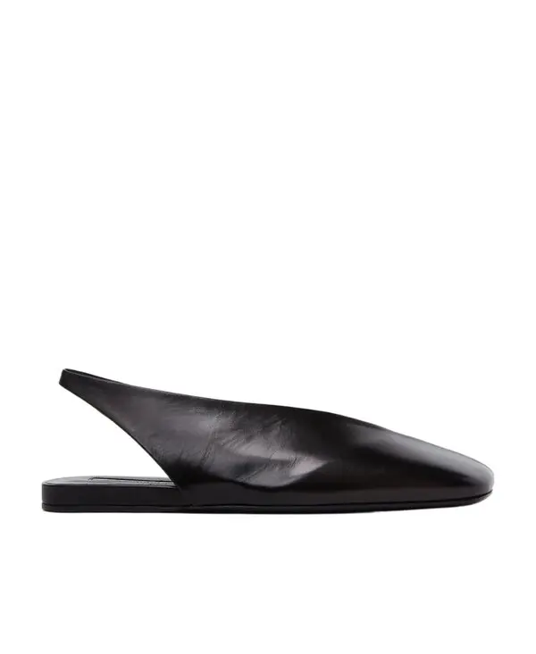 JIL SANDER Asymmetric Toe Ballerina Flats - Black