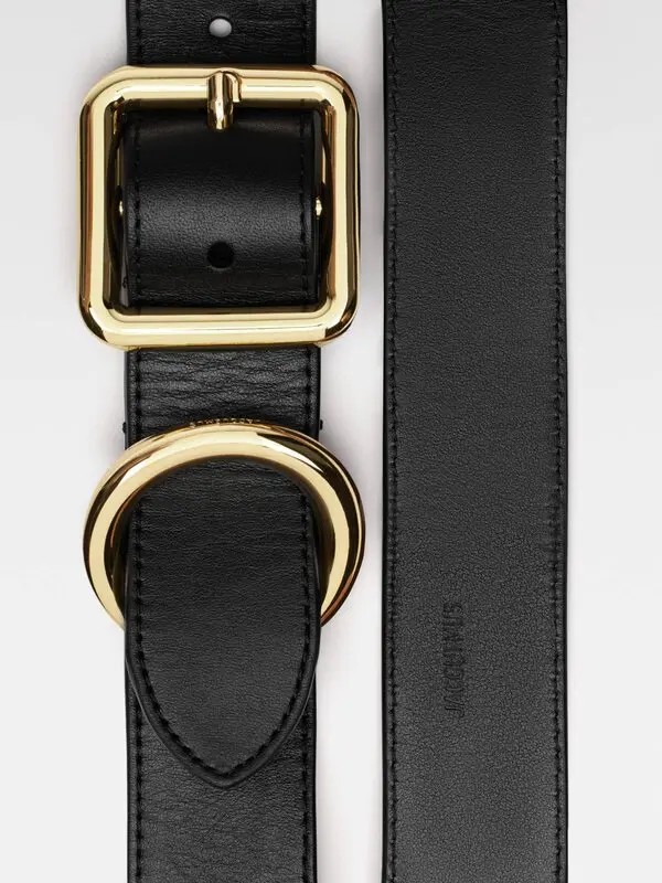 Jacquemus Double Buckle Leather Belt - Black