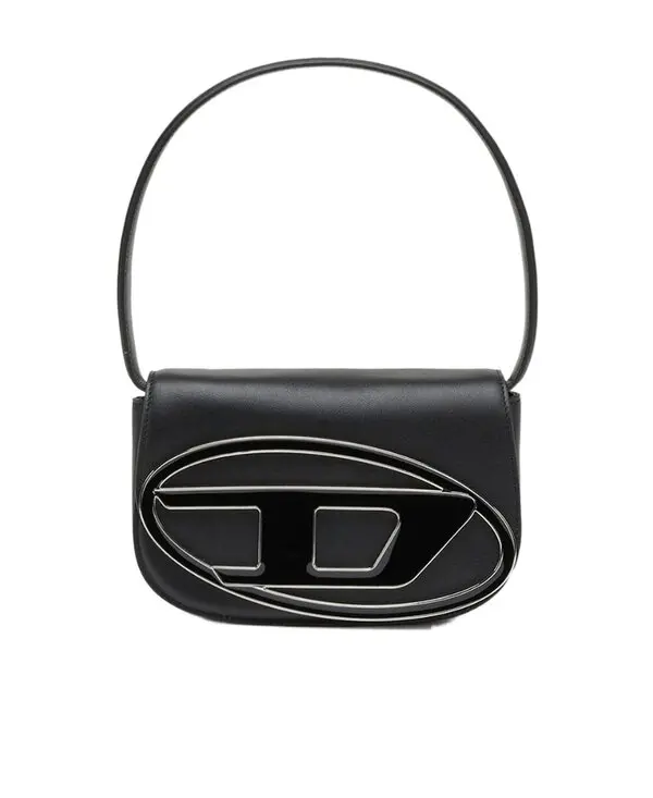 DIESEL® 1dr Logo Plaque Shoulder Bag - Black