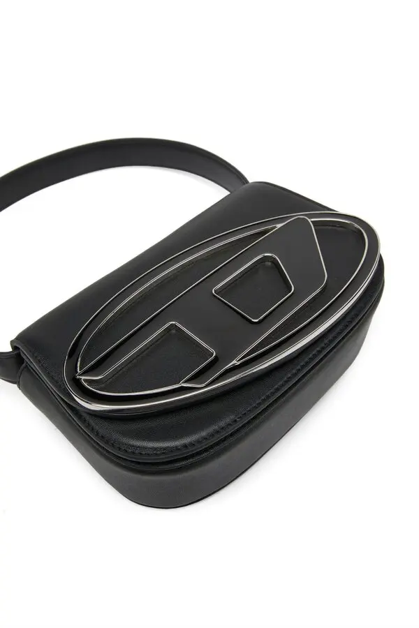 DIESEL® 1dr Logo Plaque Shoulder Bag - Black