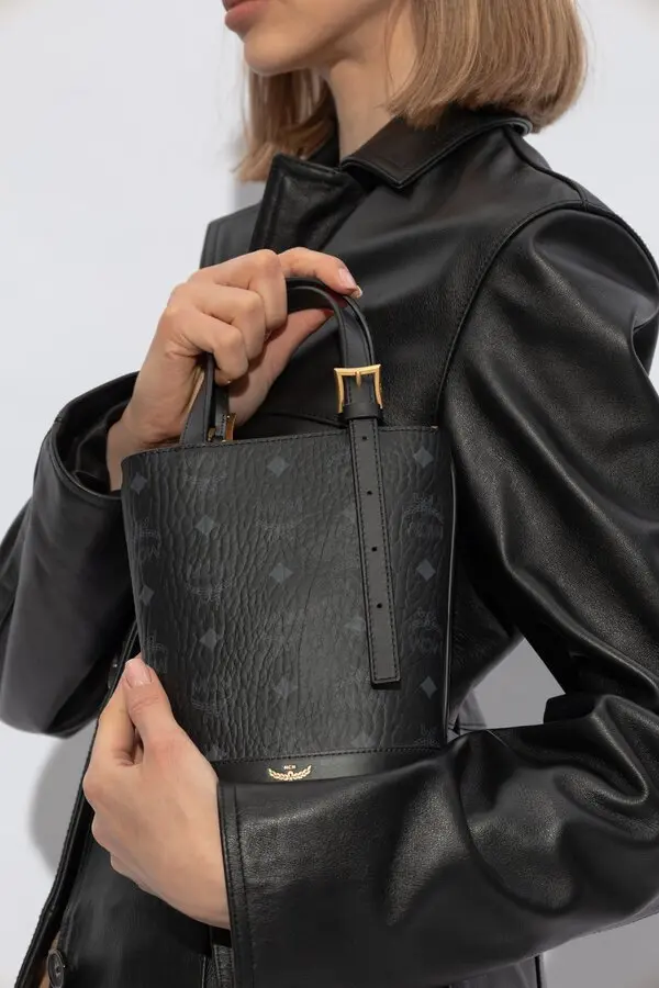 Mcm Logo Printed Shoulder Bag