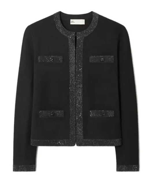Tory Burch Embellished Cardigan - Black