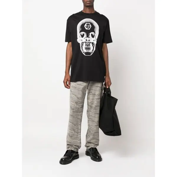 Philipp Plein Skull Printed Short-sleeved T-shirt - Black