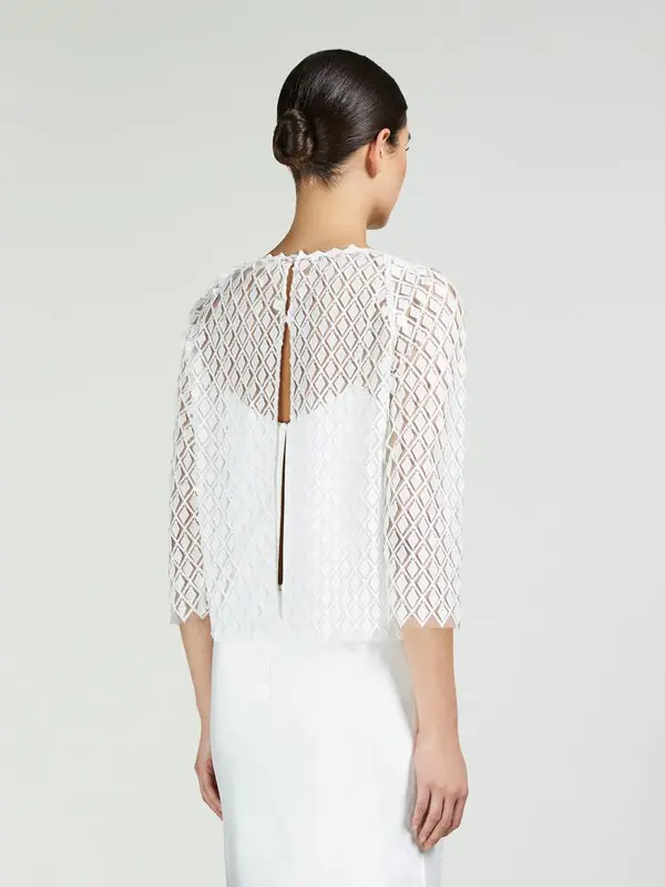 Max Mara Trento Diamond-pattern Lace Jacket