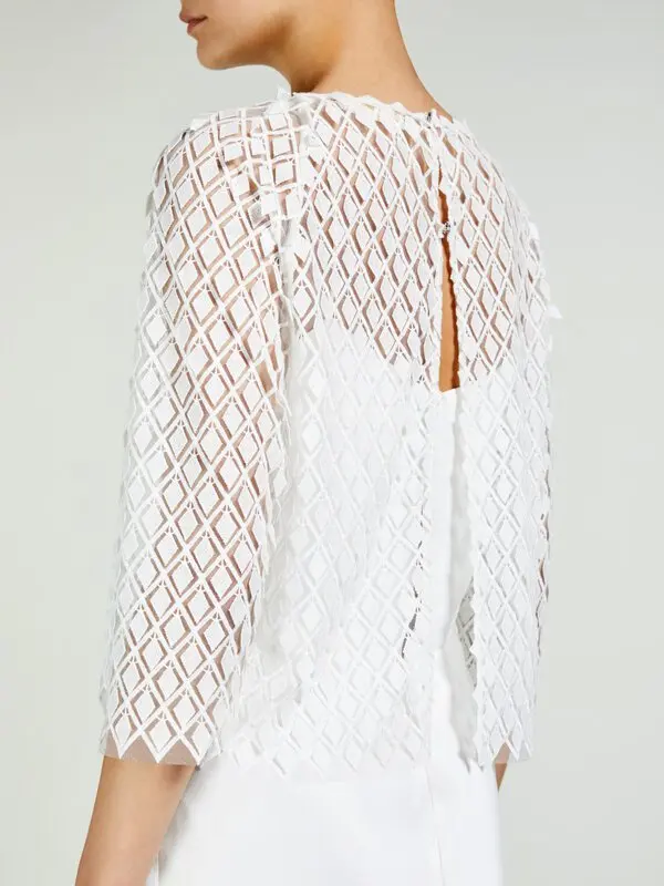 Max Mara Trento Diamond-pattern Lace Jacket