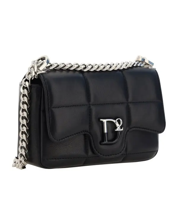Dsquared2 Logo Plaque Quilted Chain Crossbody Bag