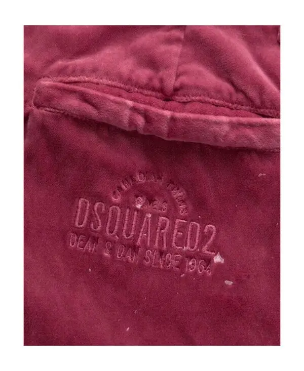 Dsquared2 Logo Embroidered Velvet Trousers - Red