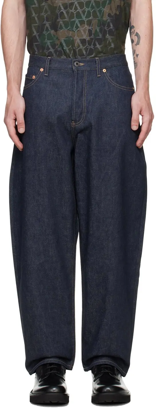 Valentino Garavani Logo Patch Cropped Jeans