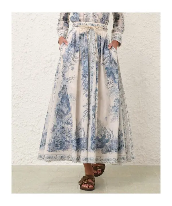 Zimmermann Wanderlust A-line Maxi Skirt