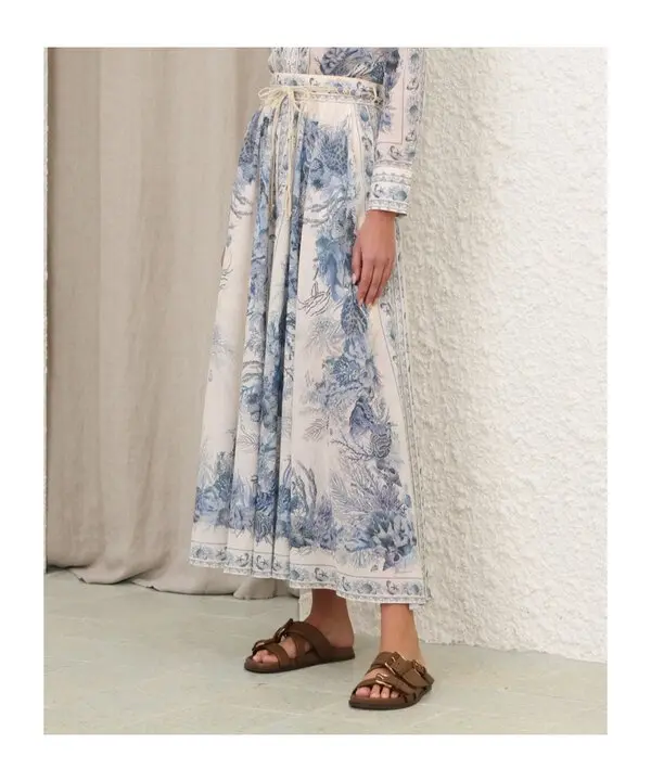 Zimmermann Wanderlust A-line Maxi Skirt