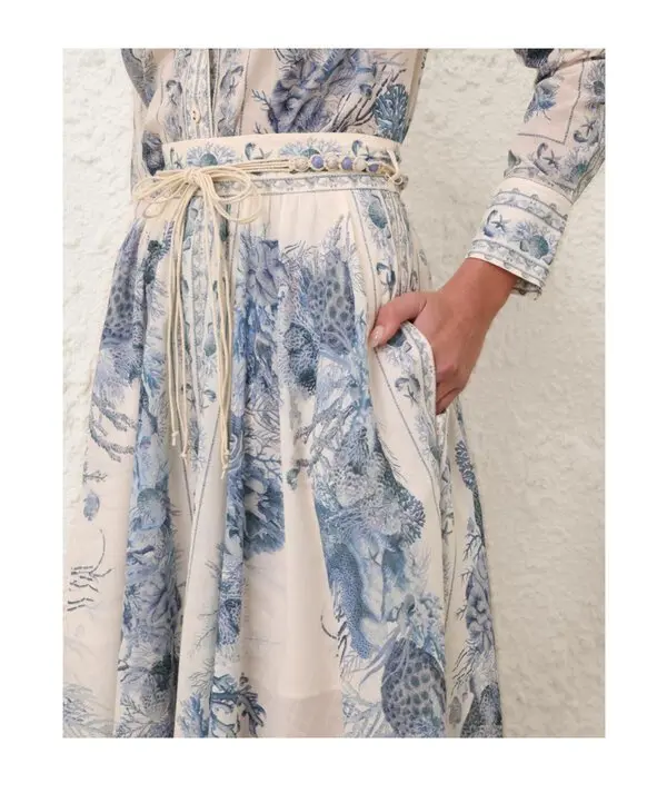 Zimmermann Wanderlust A-line Maxi Skirt