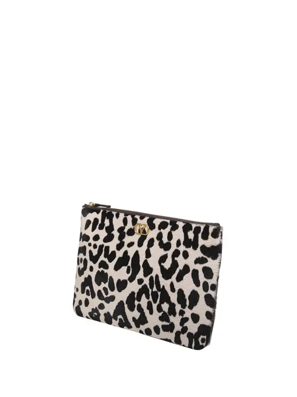 Valentino Garavani Vlogo Leopard-print Clutch Bag
