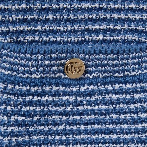 Gucci Fine Cotton Dress With Square Neck And Double G Buttons