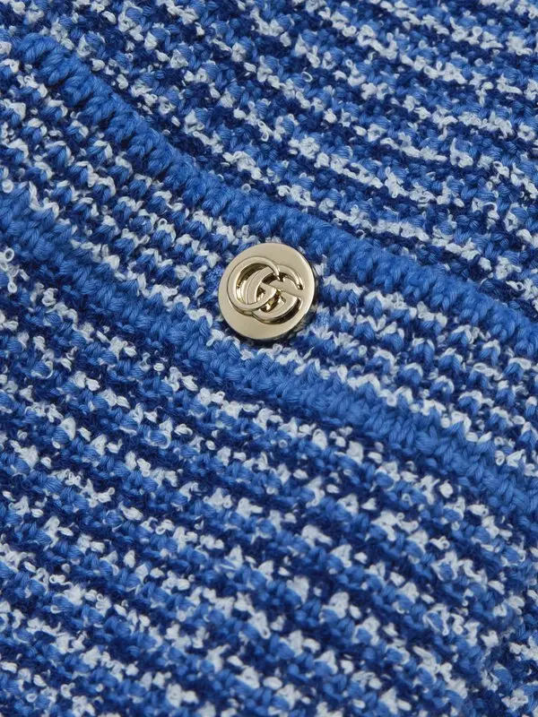 Gucci Fine Cotton Dress With Square Neck And Double G Buttons