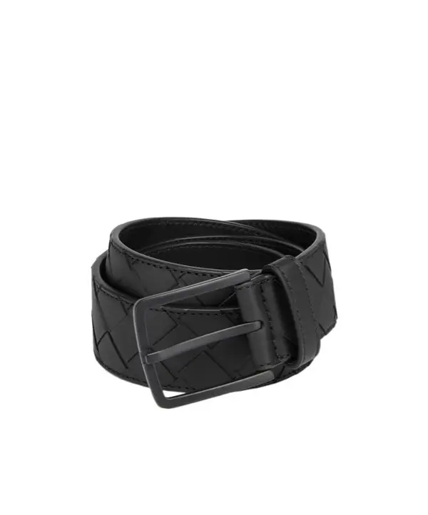 Bottega Veneta Woven Buckled Belt - Black