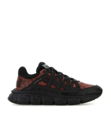 Versace Two-toned Lace-up Sneakers - Black