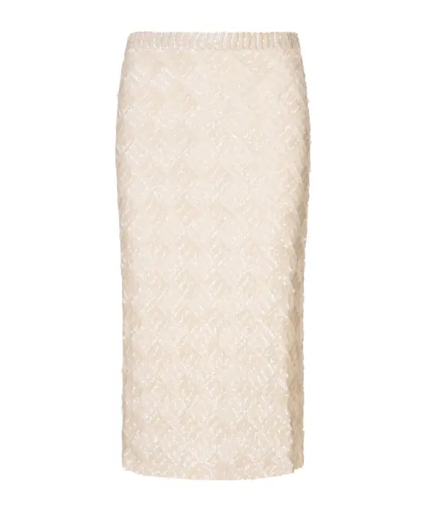 P.a.r.o.s.h Geometric Pattern Sequin-embellished Midi Skirt