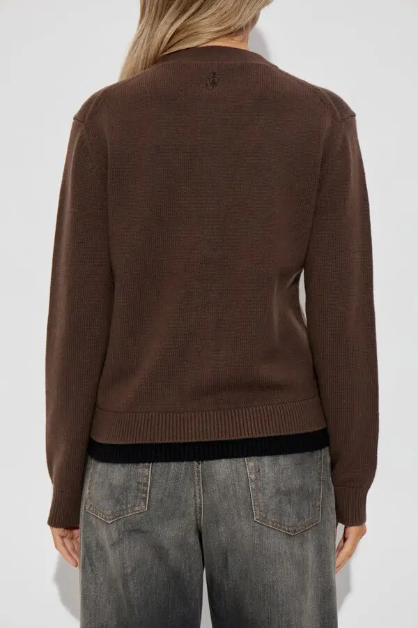 J.W.ANDERSON Button-front Wool Cardigan - Brown