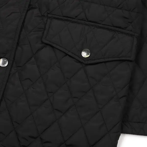 Burberry Quilted Hooded Drawstring Coat - Black