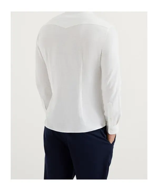 Brunello Cucinelli Flap Pocket Long-sleeved Shirt - White