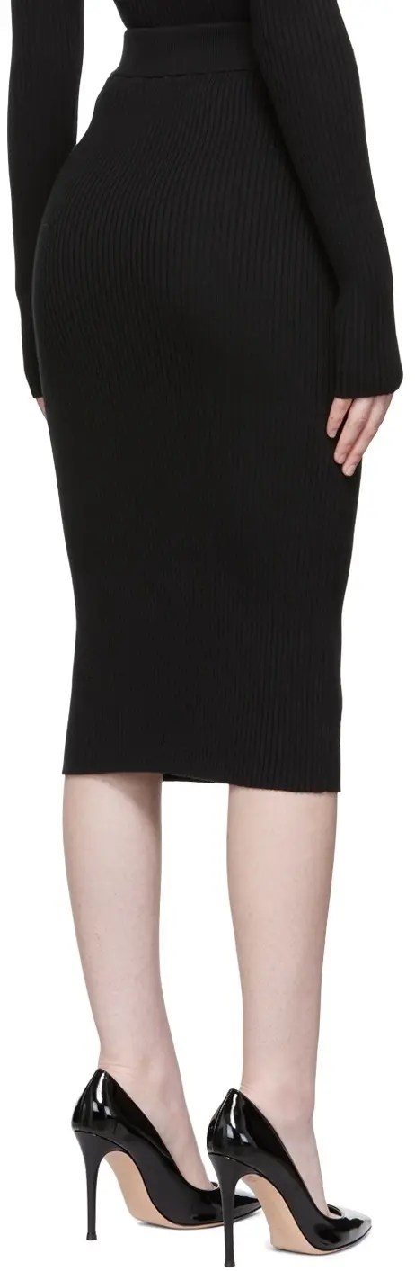 Versace Ribbed Knit Midi Skirt