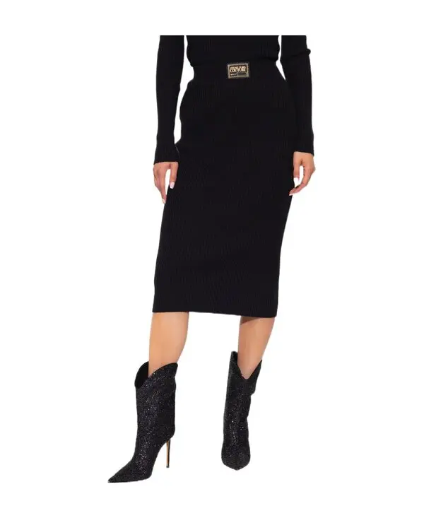 Versace Ribbed Knit Midi Skirt