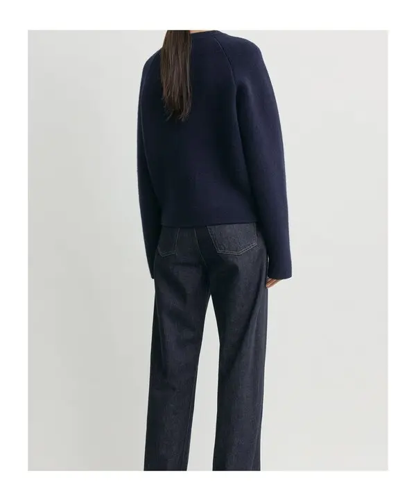 TOTEME Hammered Button Cardigan - Navy Blue